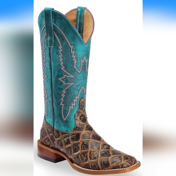 Anderson Bean | Shoes | Macie Bean Cocoa Brown Fish Print And Turquoise ...